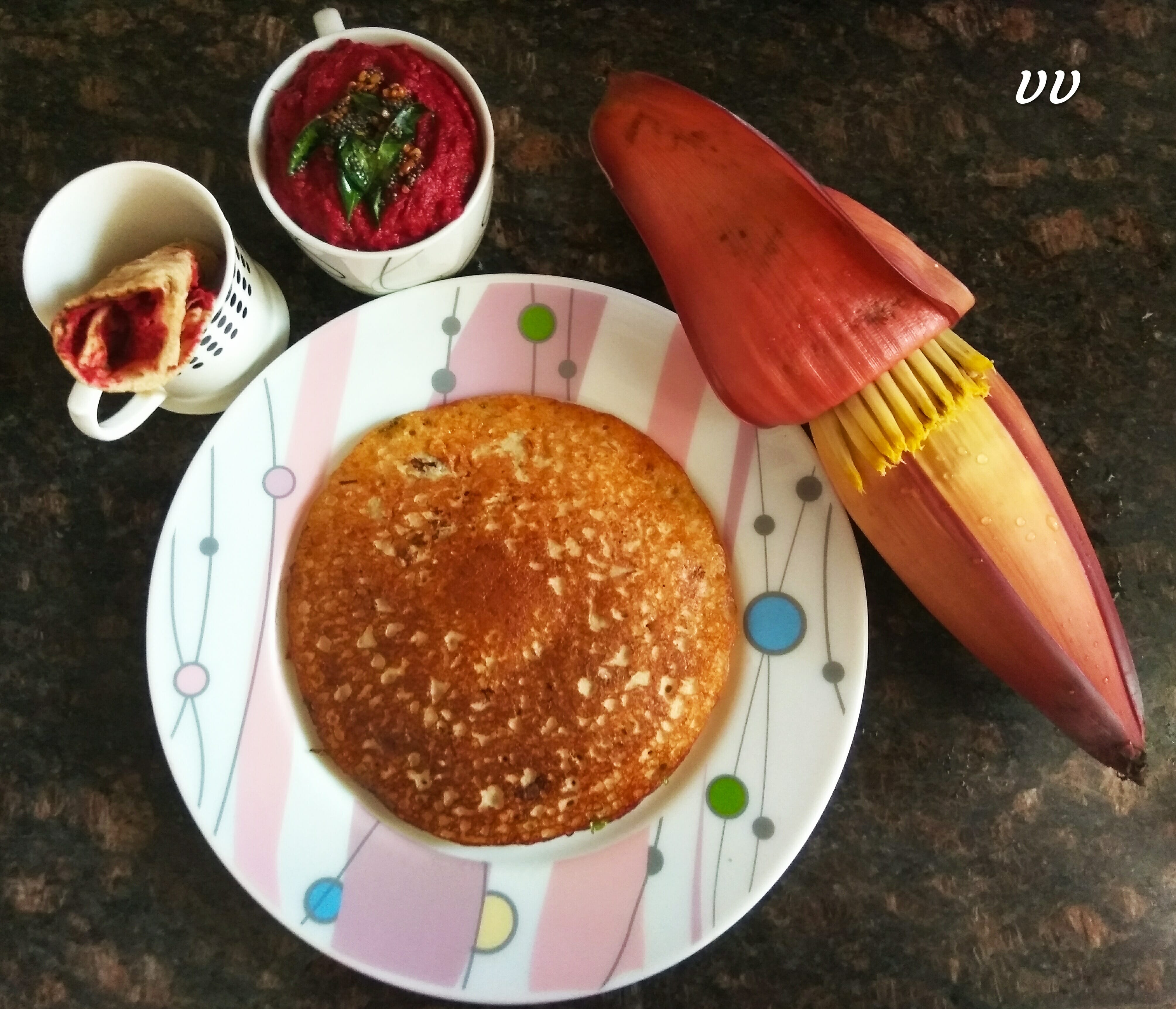 Banana Flower Oothappam | The Millet Table